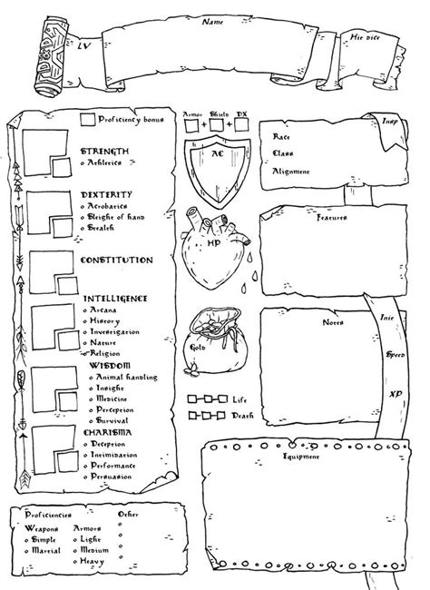 Dnd 5e Printable Character Sheet