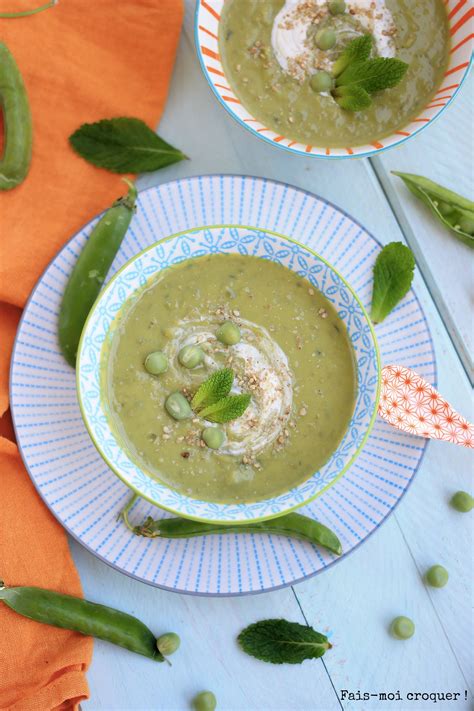 La douceur des petits pois relevé d une pointe de menthe dans une soupe