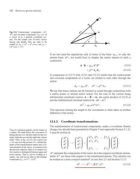 transformation of the contravariant and covariant components of a tensor
