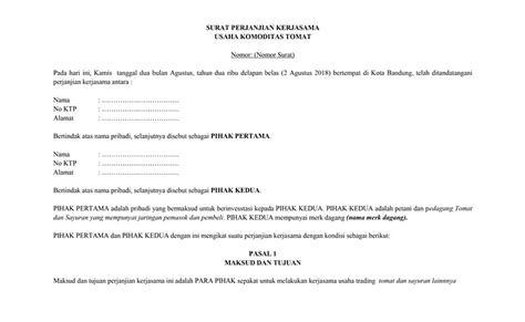 15 Contoh Penulisan Surat Perjanjian Kerjasama Dari Berbagai Bidang Bisnis