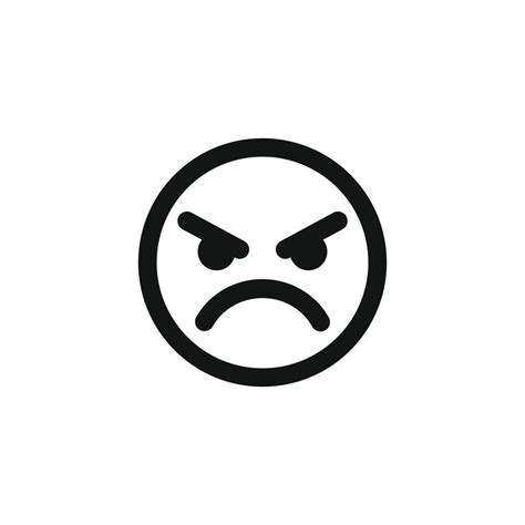vetor de ícone de emoticon de rosto bravo 13354379 Vetor no Vecteezy