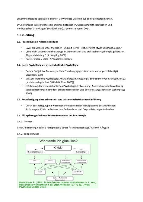 Einführung in Psychologie und ihre historischen und