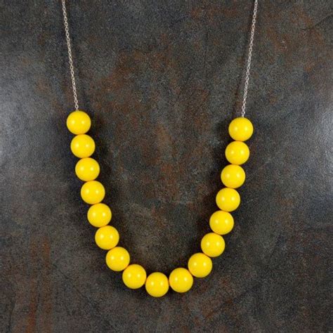 Declaración collar collar de Gumball collar amarillo Etsy Round