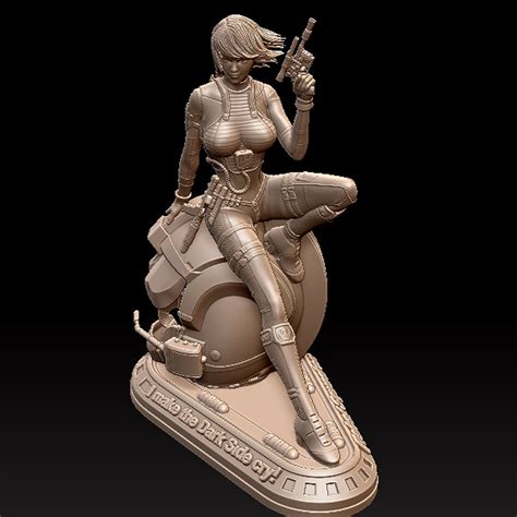 Sexy Rebel Pilot Diorama Statue Stl Files For D Print D Kiee Shop