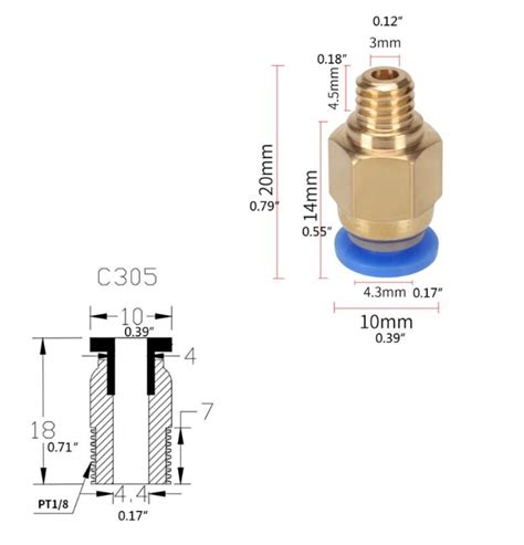 20x PC4 M10 PC4 M6 Straight Pneumatic Fitting Push Connector For 3D