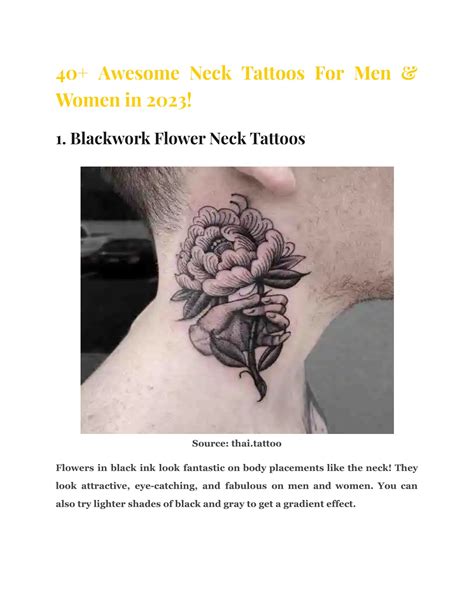 PPT 40 Neck Tattoos Ideas For Men Women Of All Ages PowerPoint