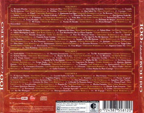 CARATULAS DE CD DE MUSICA 100 Clasicos Del Bolero 2004