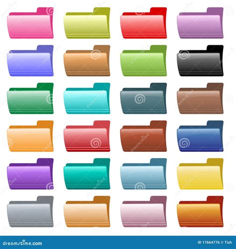 Web Folder Icons Assorted Colors Stock Vector Illustration Of Graphic