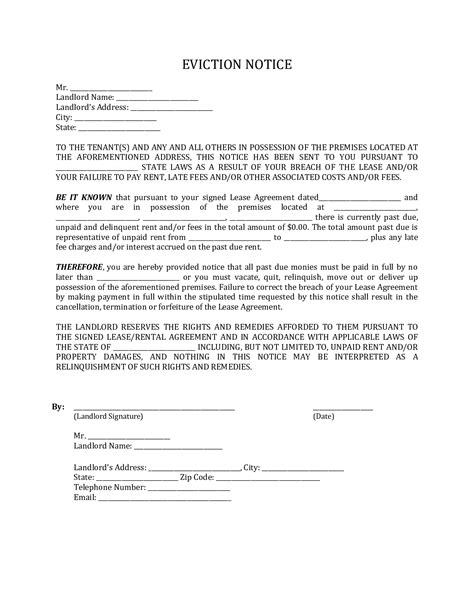 Printable Eviction Notice Template
