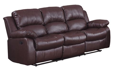 Reviews Homelegance Double Reclining Sofa Brown Bonded Leather