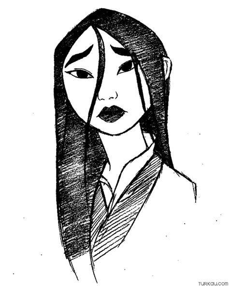 Beautiful Mulan Coloring Page Turkau