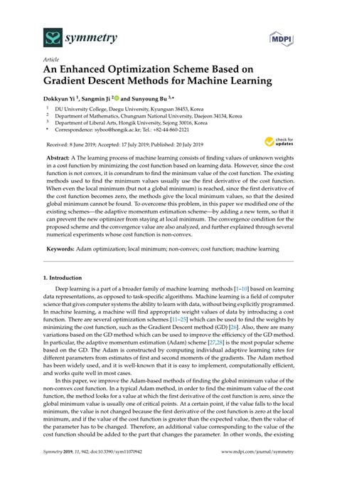 pdf an enhanced optimization scheme based on gradient descent methods for machine learning