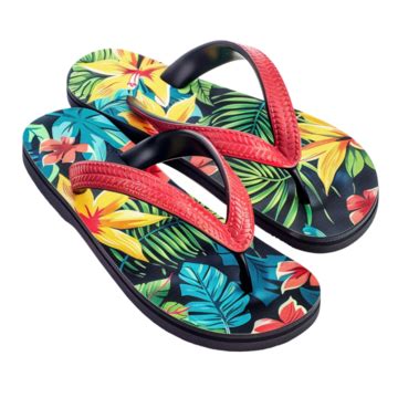 Havaí Chinelos Hibisco Lembrança Tropical Ilha Luau Flores E Penas PNG