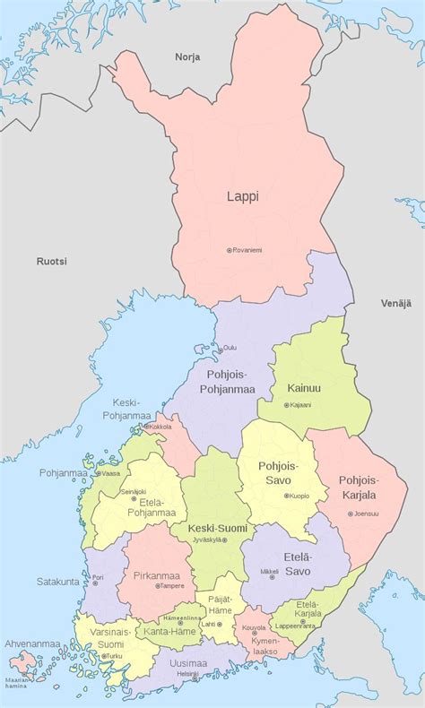 File Regions Of Finland Labelled Fi Svg Wikimedia Commons Finland