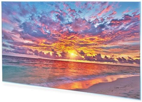 Homeprint Obraz Na Szkle Zachód Słońca Malediwy 100X50 Cm P1392266799