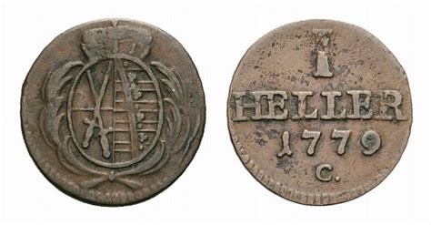 Sachsen Albertinische Linie Cu Heller 1779 C Friedrich August III 1763