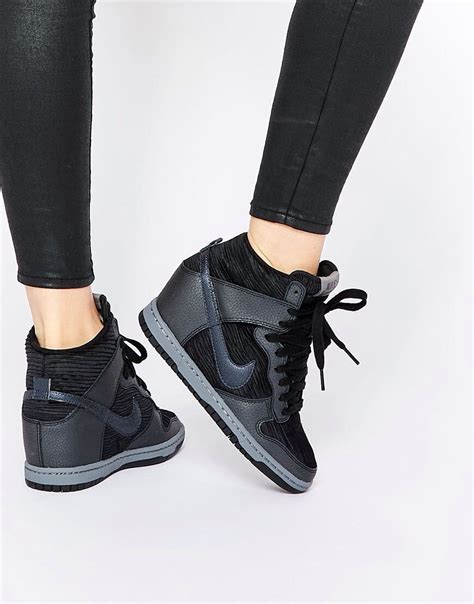 Nike Dunk Sky Hi Black Wedge Trainers At Asos Black Wedge
