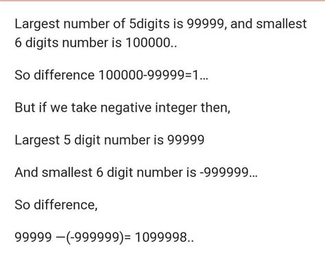 determine the difference between the greatest 5 digit number and the smallest 6 digit number
