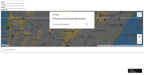 Google Maps Codesandbox