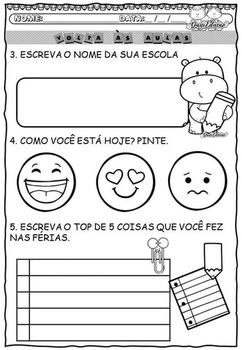 Atividades Volta S Aulas Para Baixar E Imprimir Gr Tis Revista