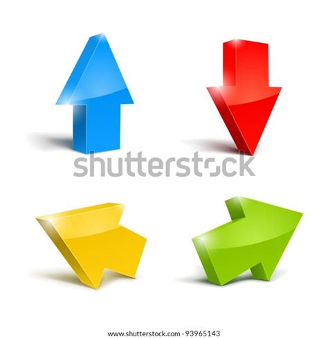 conjunto de iconos flechas de puntero Ilustración vectorial 3d aislada