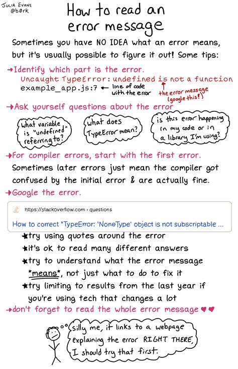 how to read an error message