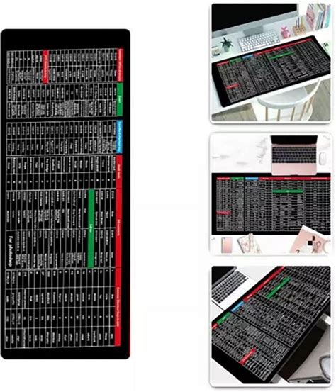 Excel Shortcut Keyboard Mat Excel Shortcuts Cheat Sheet Desk Mat For