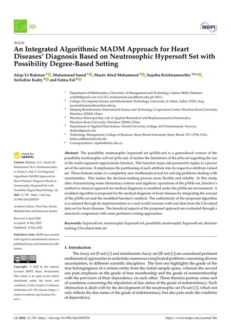 pdf an integrated algorithmic madm approach for heart diseases diagnosis based on