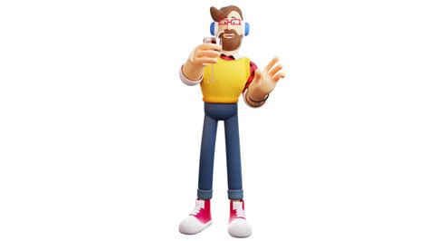 ilustración 3d chico genial personaje de dibujos animados en 3d