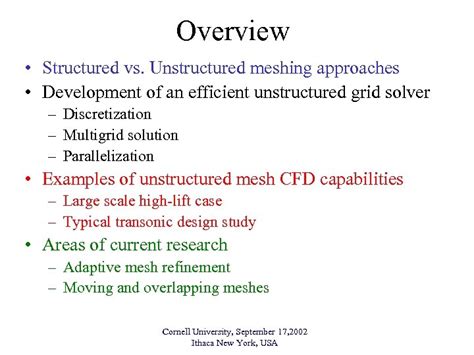 the development of unstructured grid methods for computational