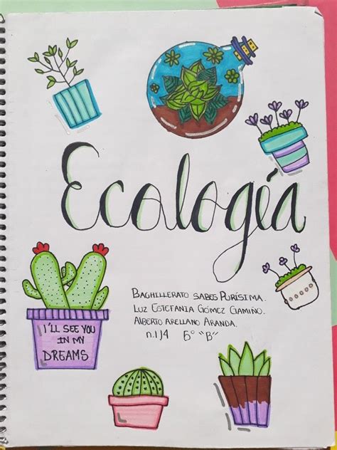Portadas de Ecología creativas bonitas ideas fáciles dibujos