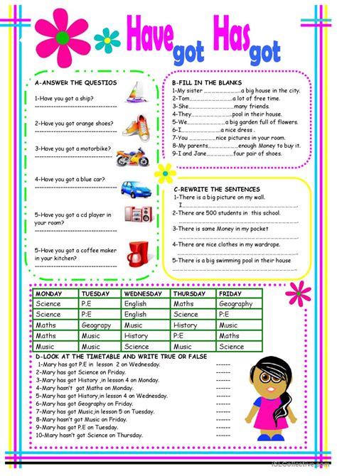 Have Got Has Got English Esl Worksheets Pdf Doc