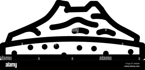 Olympus Mons Volcano Mars Planet Line Icon Vector Illustration Stock