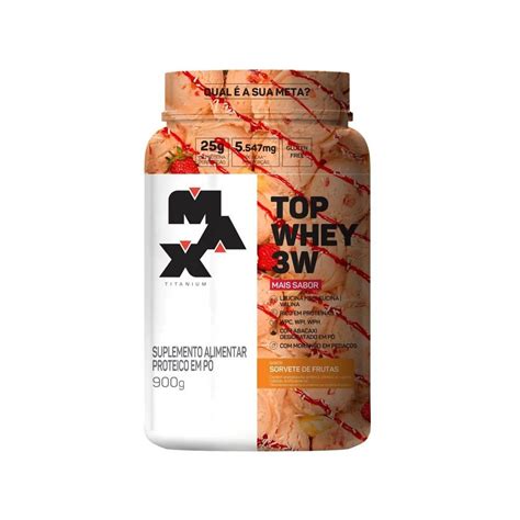 Top Whey 3W Mais Sabor Max Titanium 900g MBR Suplementos
