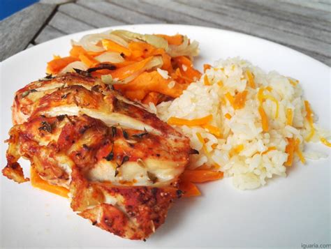 Frango Assado Arroz de Cenoura Iguaria Receita e Culinária