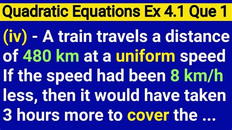 A Train Travels A Distance Of 480 Km At A Uniform Speed If The Speed