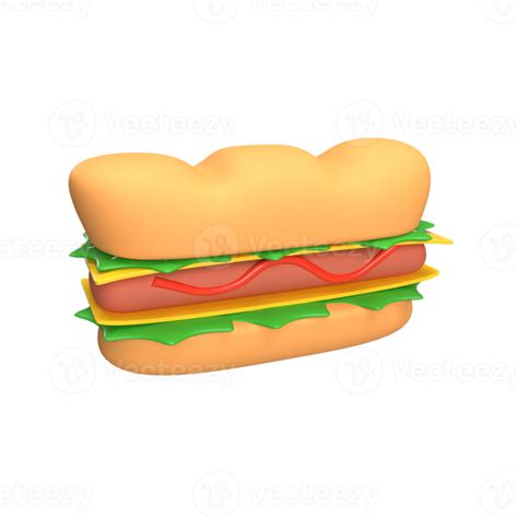 Sandwich 3d Render Illustration 12794822 PNG