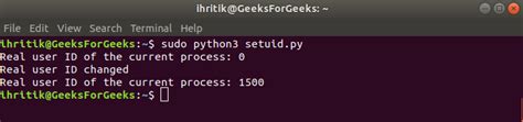 Python Os Getuid And Os Setuid Method GeeksforGeeks