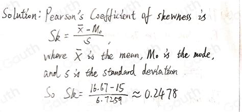 Solved Define Skewness With Types Calculate Karl Pearsons
