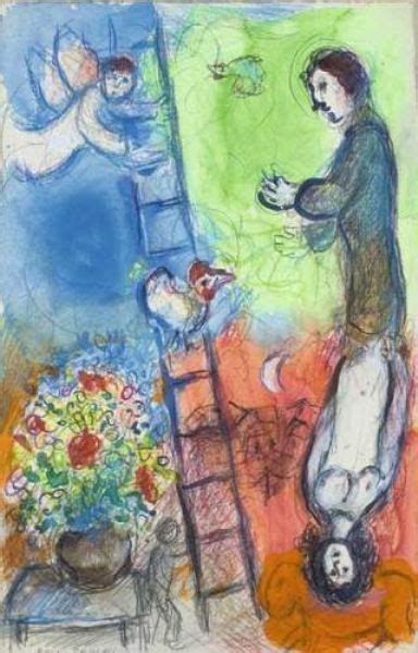 L échelle de Jacob 1974 by Marc Chagall artist at Compagnie Marocaine