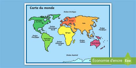 Carte Des Oceans Du Monde Bunnie Valentia