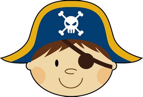 Lindo personaje de capitán pirata bravucón de dibujos animados con