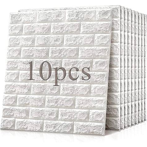 Ripley PAPEL TAPIZ AUTOADHESIVO DECORACIÓN 3D LADRILLO BLANCO 10 PCS