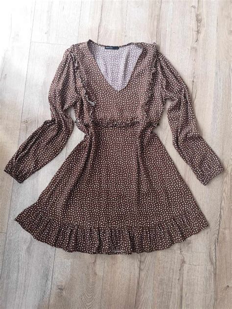 Sukienka House Br Zowa Falbanka Boho Rustykalna Krak W Kup Teraz Na