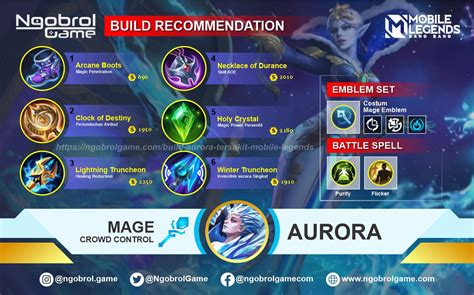 Strongest Build Aurora 2021 Mobile Legends MOBA Games