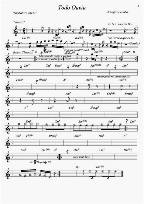 Meu Cavaquinho Partituras Partitura Todo Mundo Ouviu Samba Livre