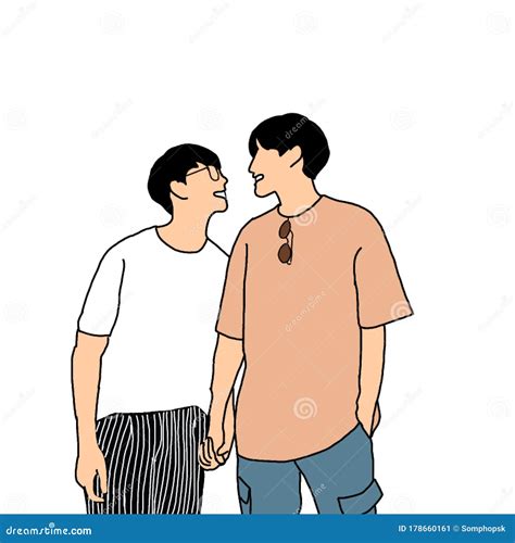 Pareja gay dibujando mano stock de ilustración Ilustración de amor