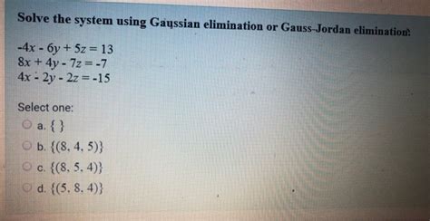 solved determine the solution set for the system represented