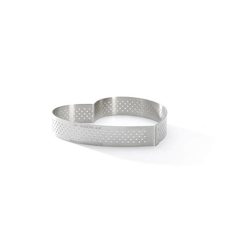 Cercle à tarte cœur VALRHONA inox perforé Ht 2 cm acier inox