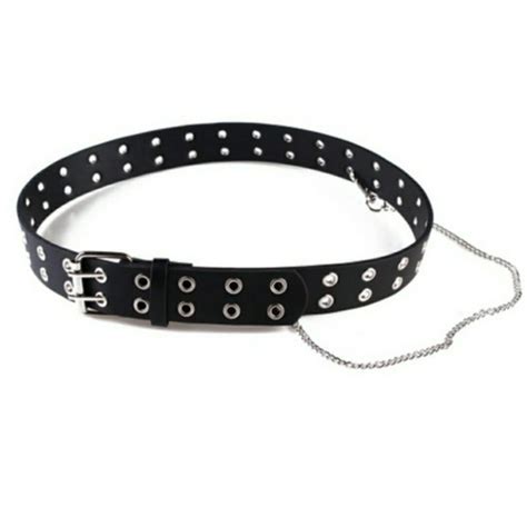 cinto punk Rock ilhós duplo corrente Envio imediato Shopee Brasil
